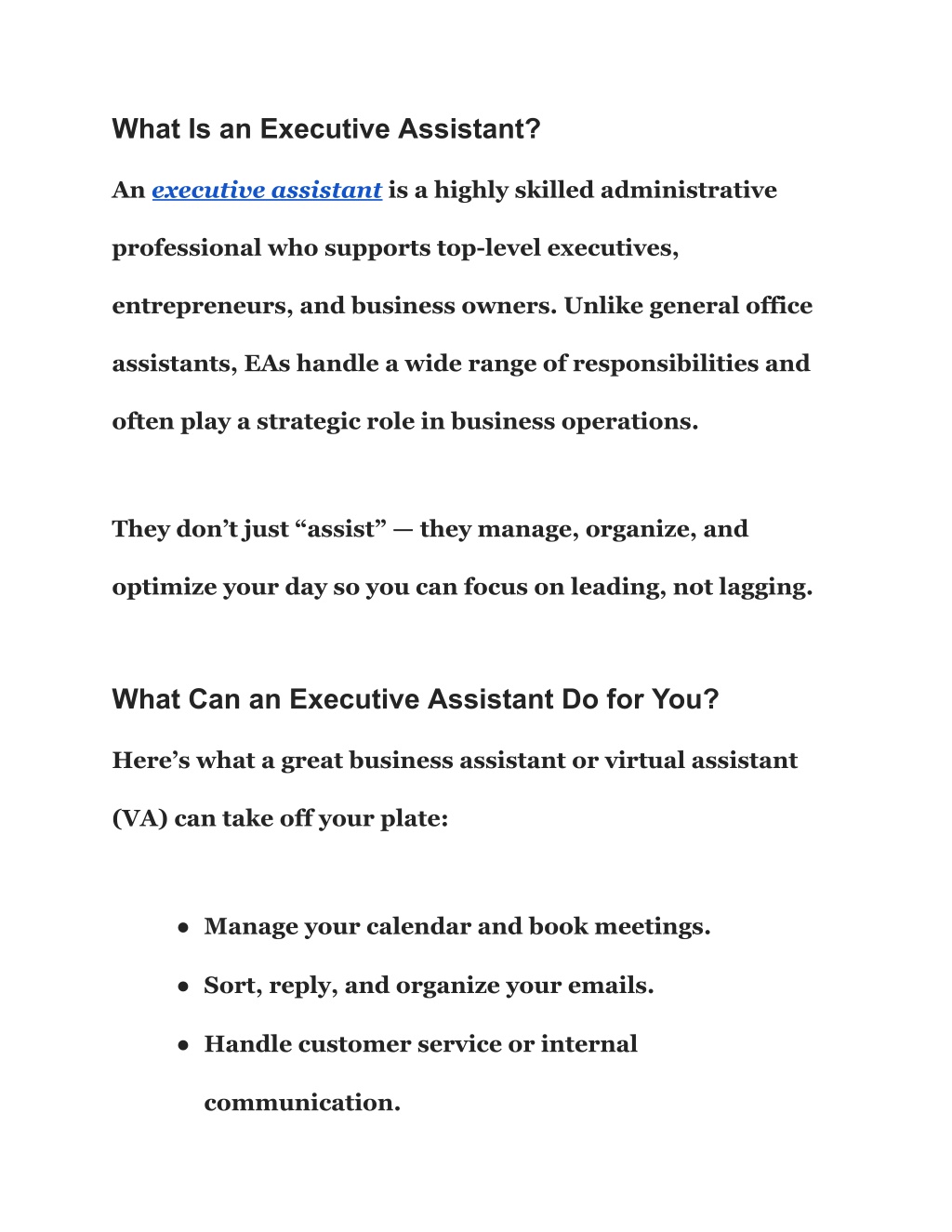 PPT - Executive Assistants_ The Secret to Taking Your Business to the ...
