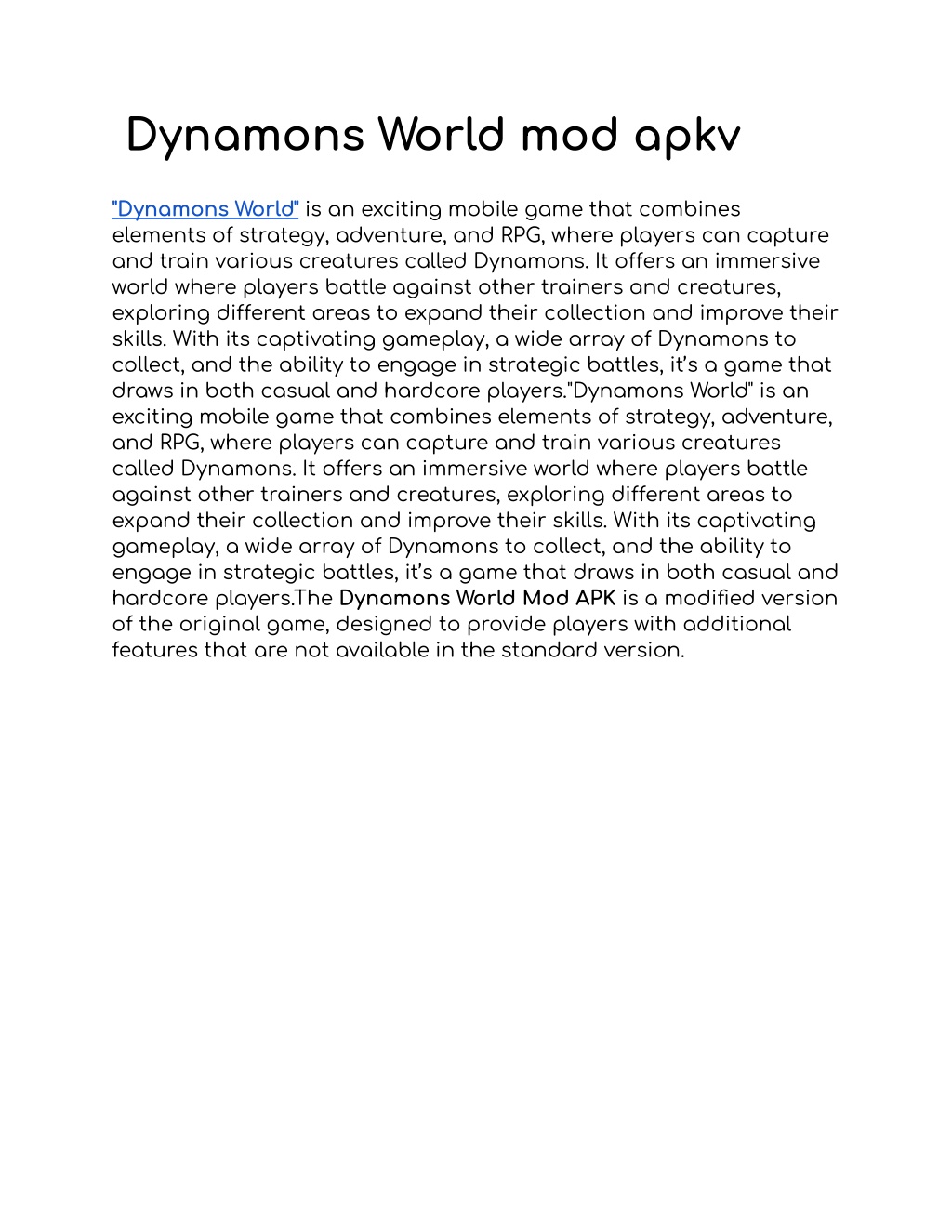 PPT - Dynamons World mod ap"Dynamons World" is an exciting mobile game ...