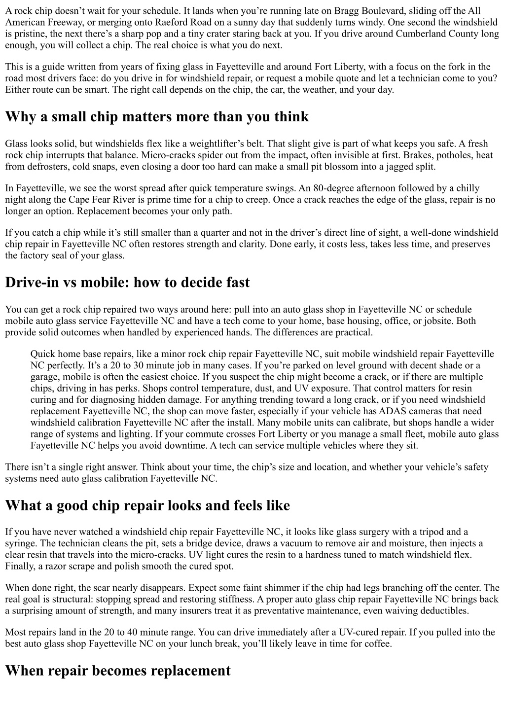 PPT - Rock Chip Repair Fayetteville NC: Drive-In or Mobile Quote ...