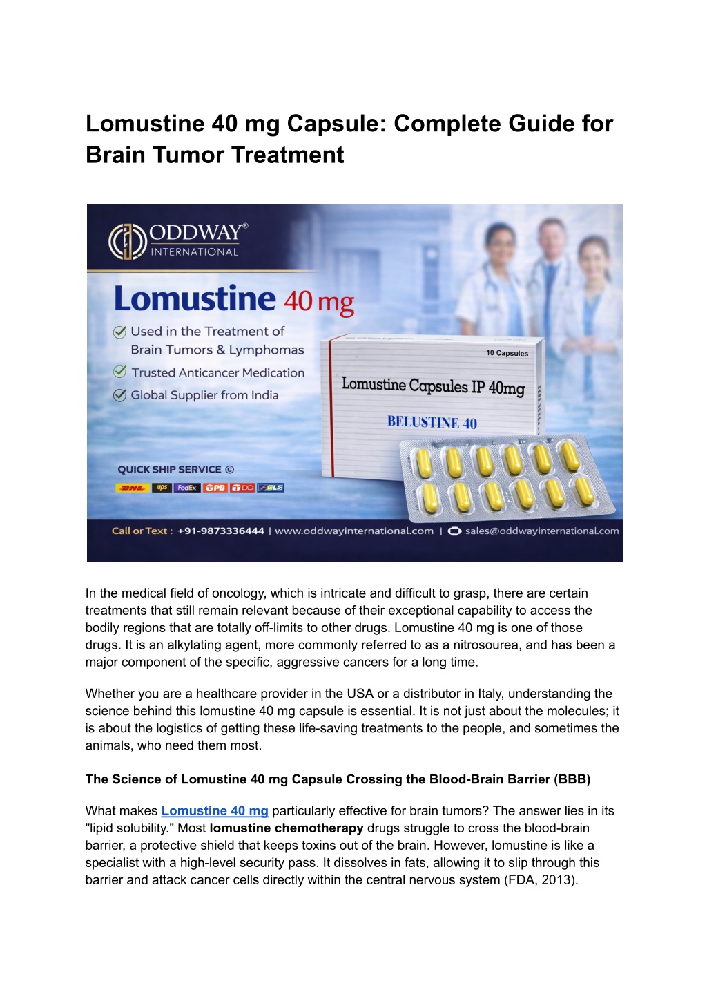 PPT - Lomustine 40 mg Capsule_ Complete Guide for Brain Tumor Treatment ...