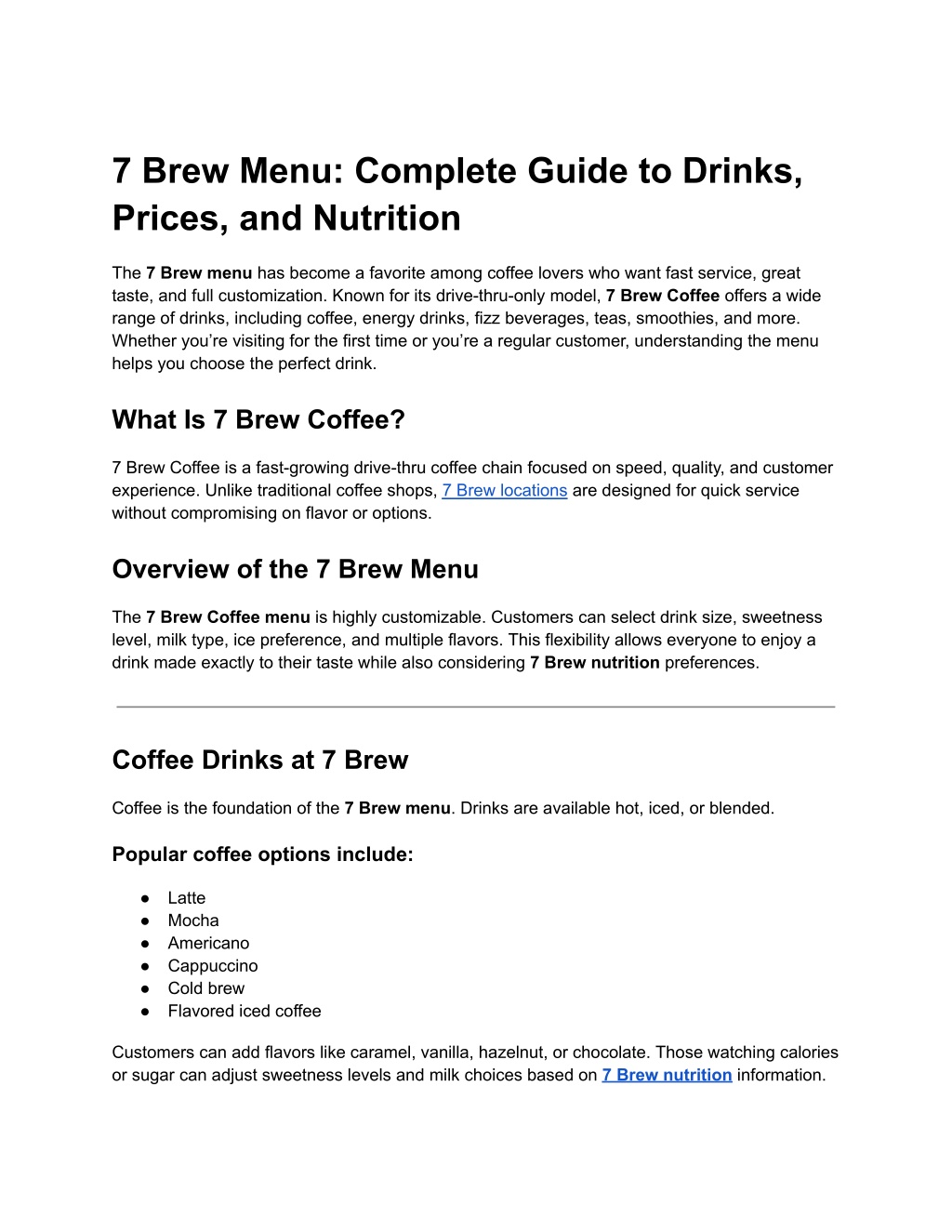 PPT - 7 Brew Menu_ Complete Guide to Drinks, Prices, and Nutrition ...