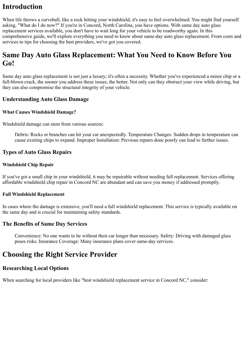 PPT - Same Day Auto Glass Replacement: What You Need to Know Before You ...