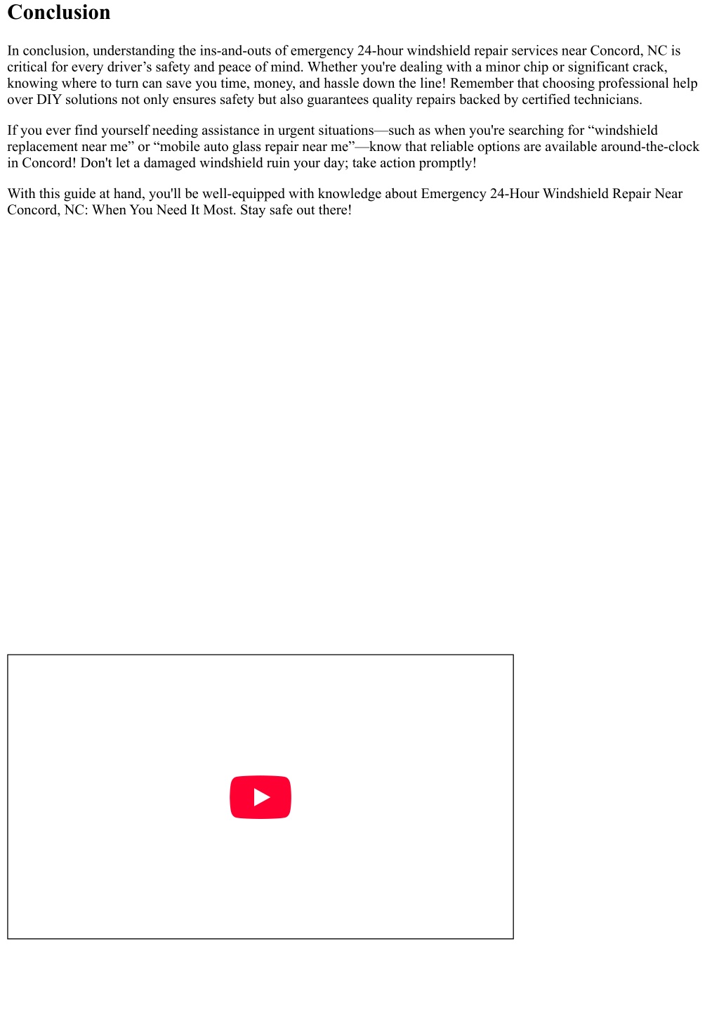 PPT - Emergency 24-Hour Windshield Repair Near Concord, NC: When You ...