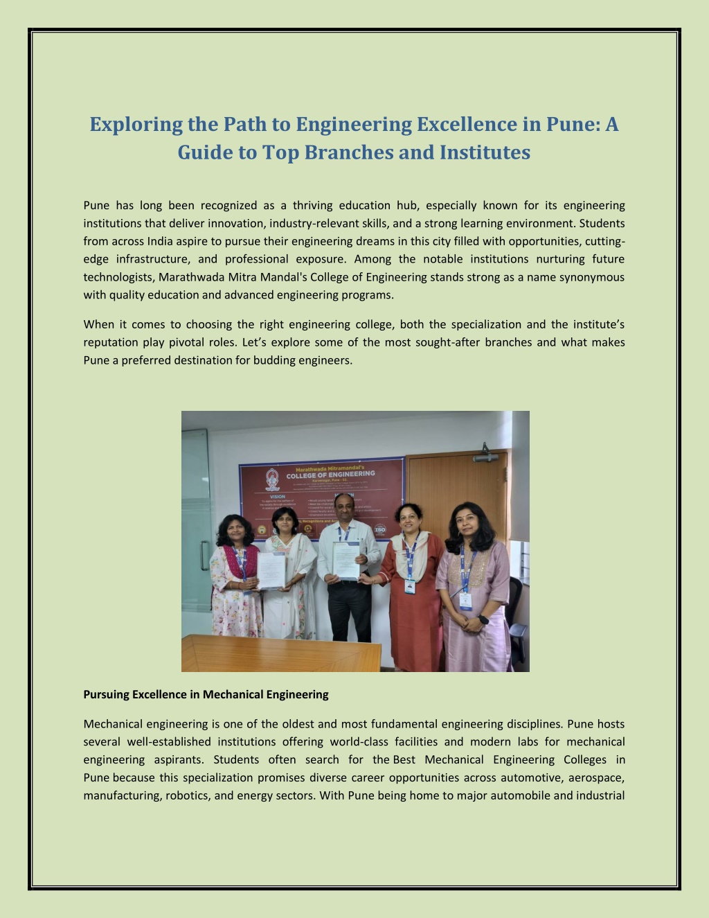 PPT - Exploring the Path to Engineering Excellence in Pune: A Guide to ...