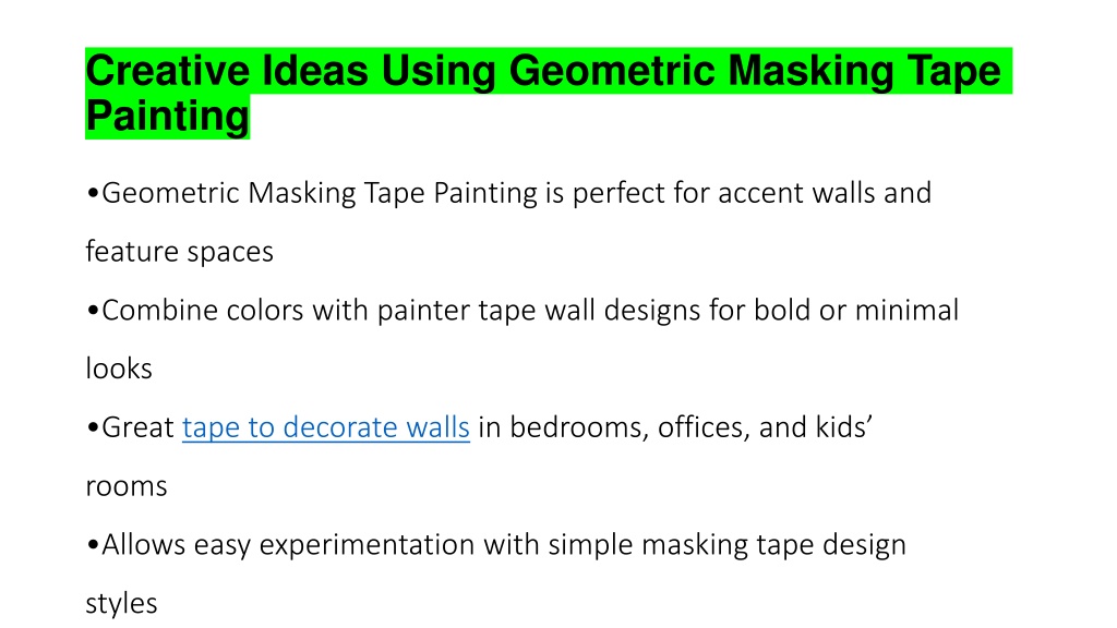 PPT - Introduction to Geometric Masking Tape Painting PowerPoint ...