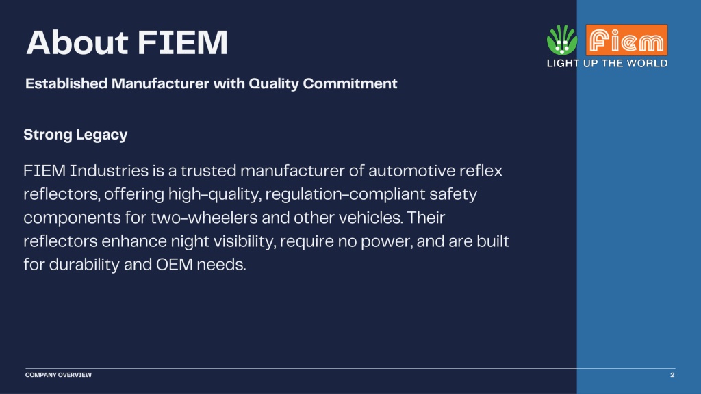 PPT - FIEM Industries – Reflex Reflector Manufacturer PowerPoint ...