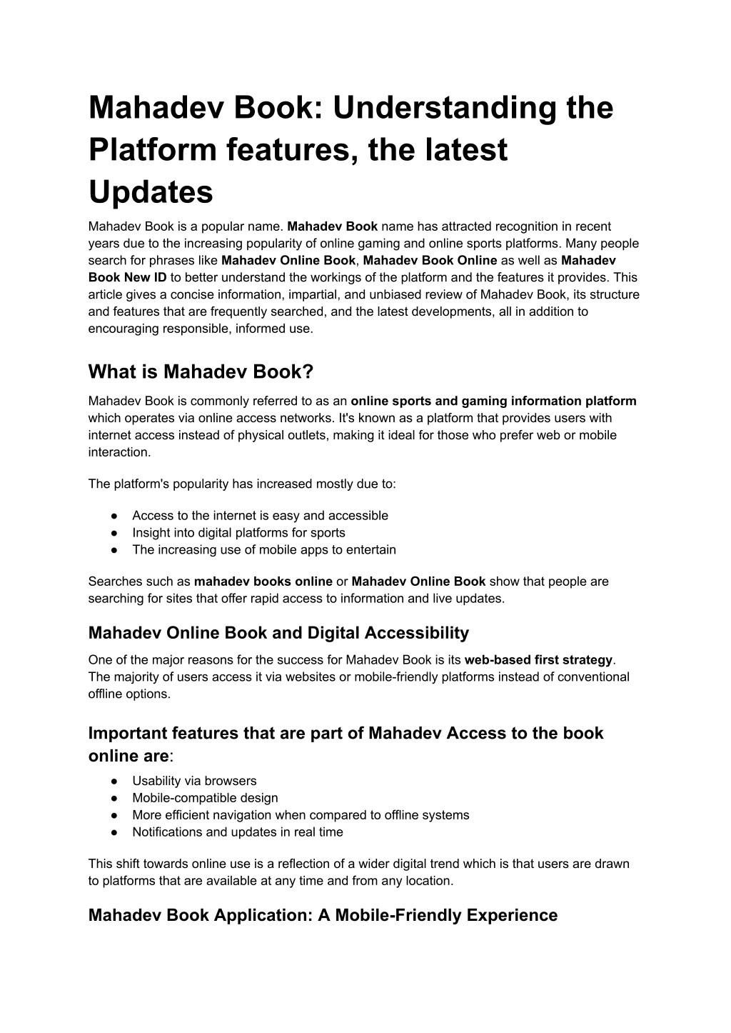 PPT - Mahadev Book: Understanding the Platform features, the latest ...