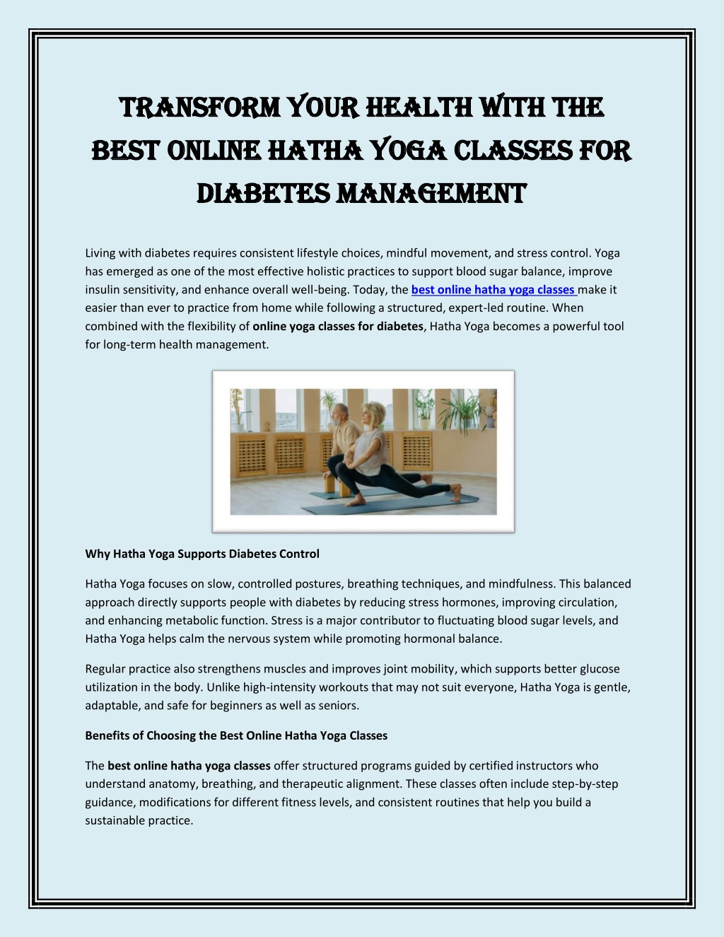 PPT - Transform Your Health with the Best Online Hatha Yoga Classes for ...