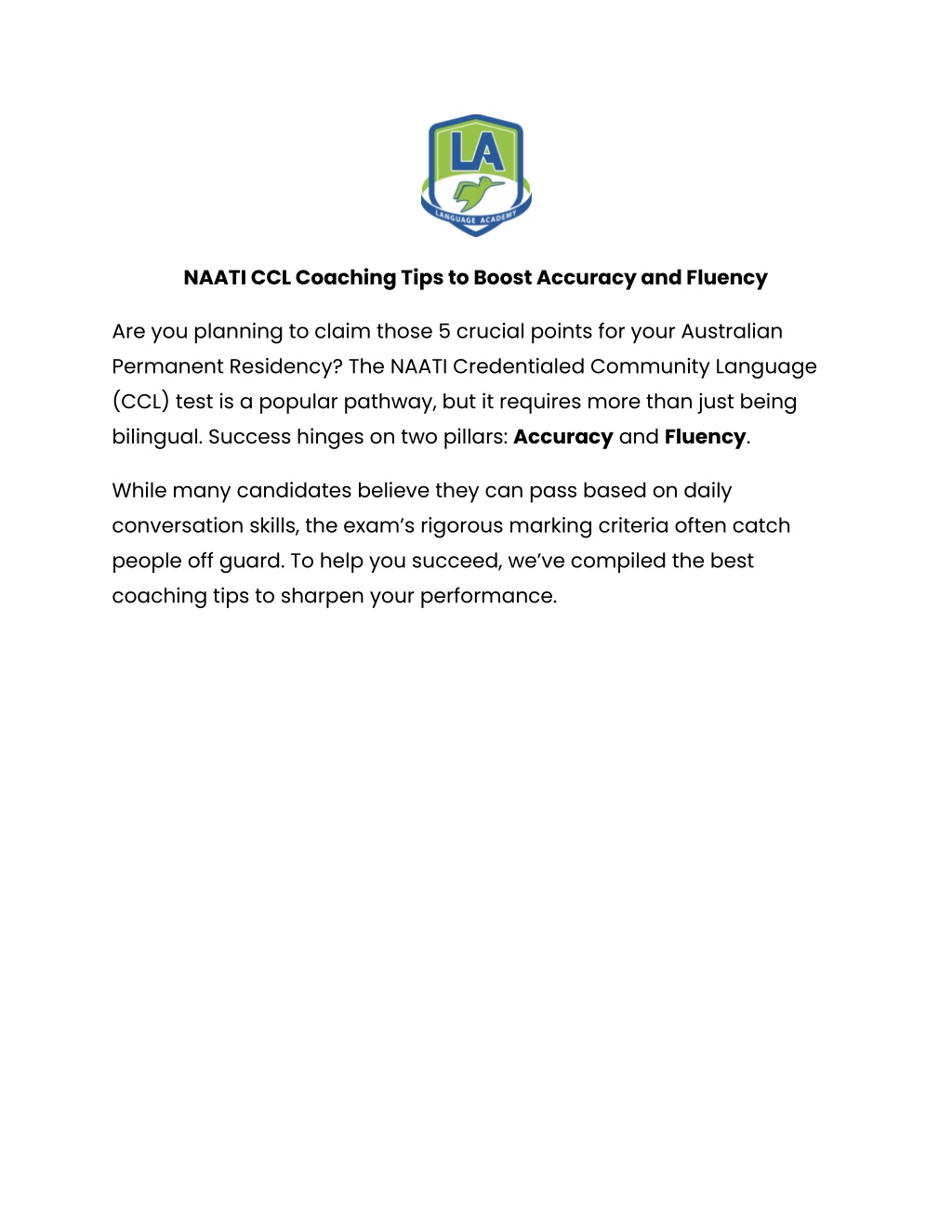 PPT - NAATI CCL Coaching Tips to Boost Accuracy and Fluency.docx ...