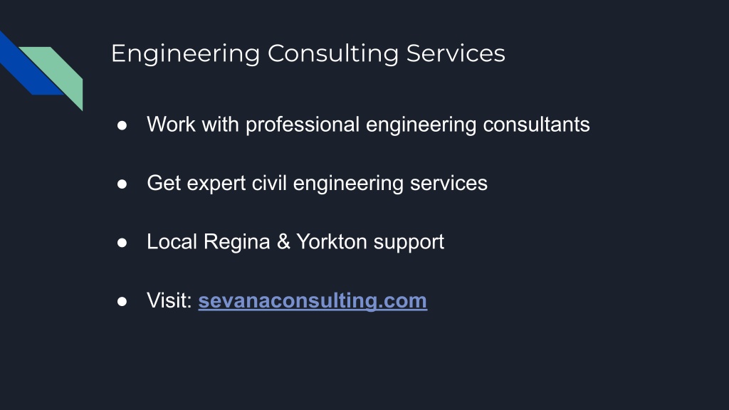 PPT - Professional Civil Engineering Services in Saskatchewan | Sevana Consulting PowerPoint ...