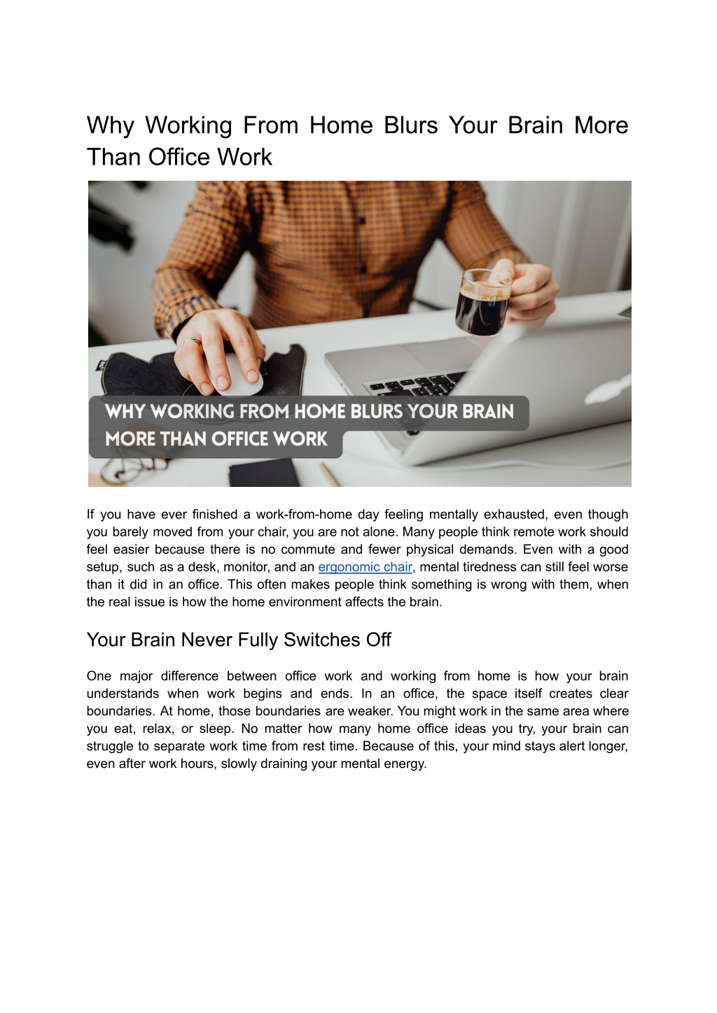 PPT - Why Working From Home Blurs Your Brain More Than Office Work ...