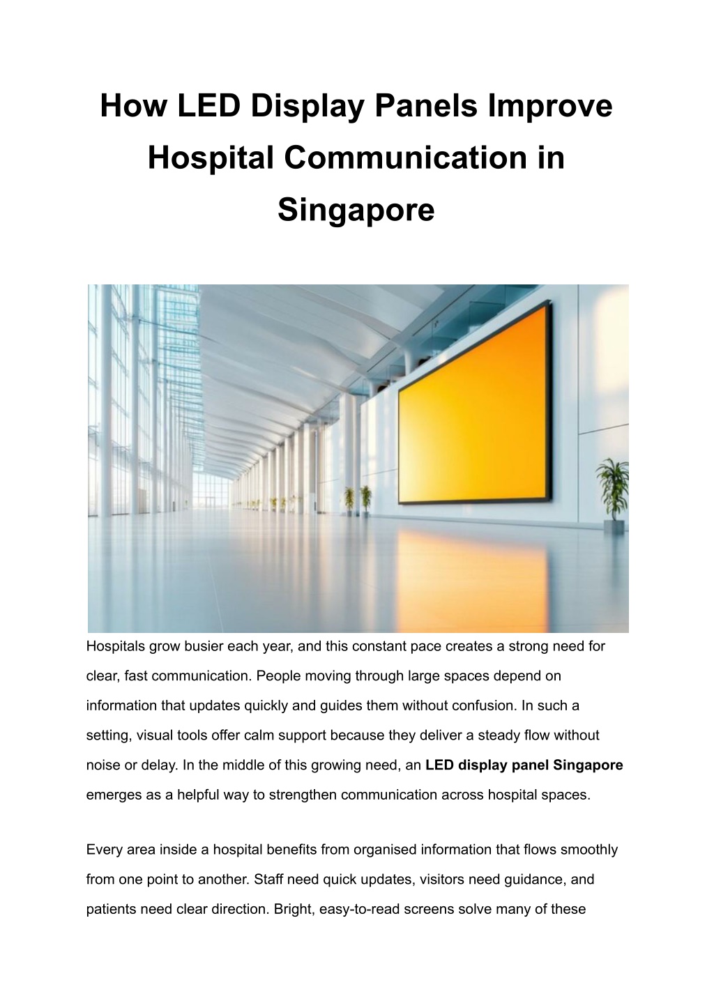 PPT - How LED Display Panels Improve Hospital Communication in ...