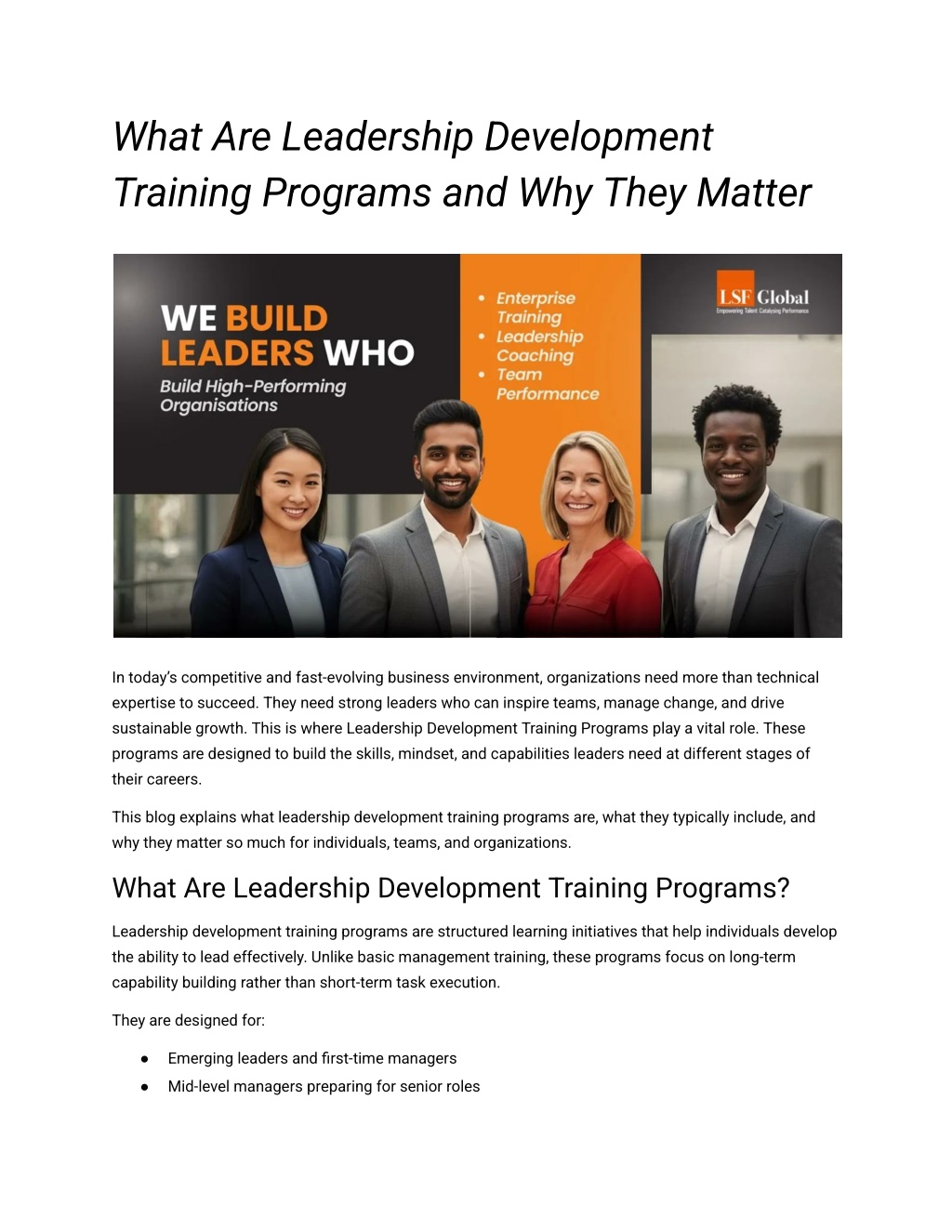PPT - What Are Leadership Development Training Programs and Why They Matter PowerPoint ...