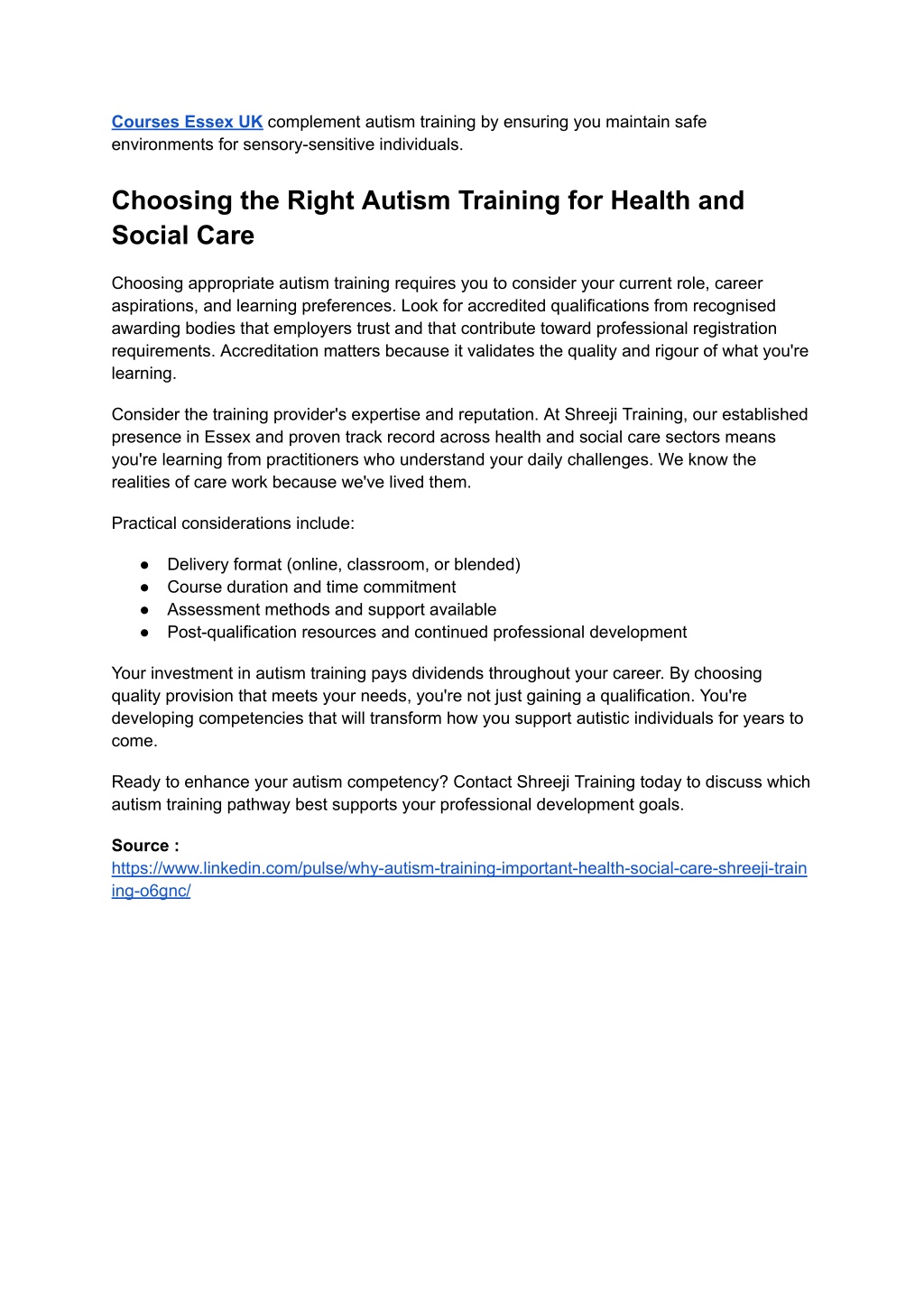 PPT - Why Autism Training Is Important in Health and Social Care ...