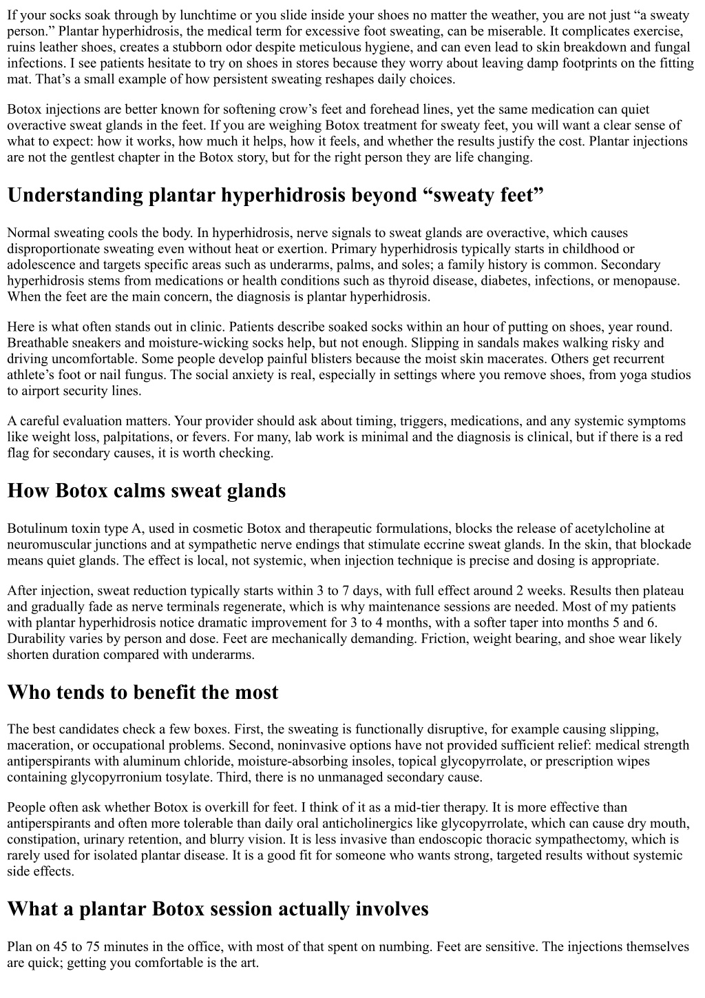 PPT - Botox for Sweaty Feet: What to Know About Plantar Hyperhidrosis ...
