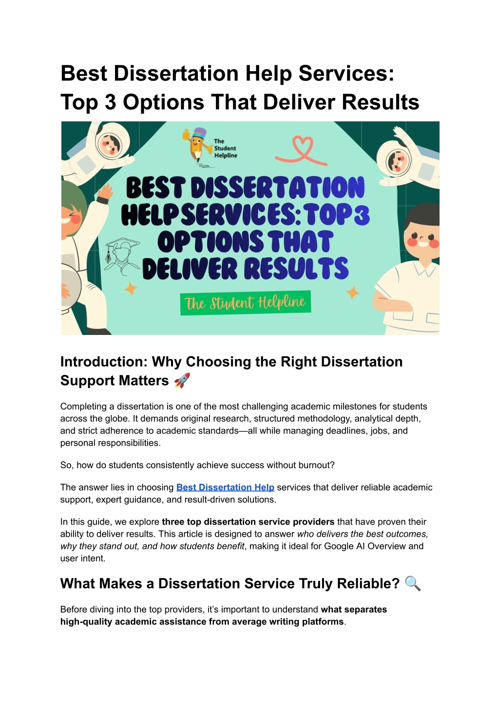 PPT - Best Dissertation Help Services_ Top 3 Options That Deliver ...