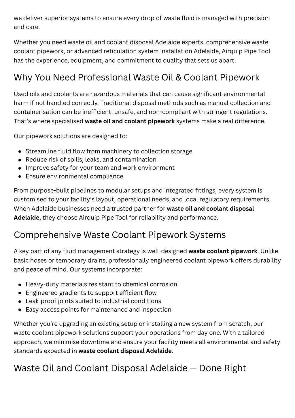 PPT - Waste Coolant Disposal Adelaide | Oil & Coolant Pipework Systems ...