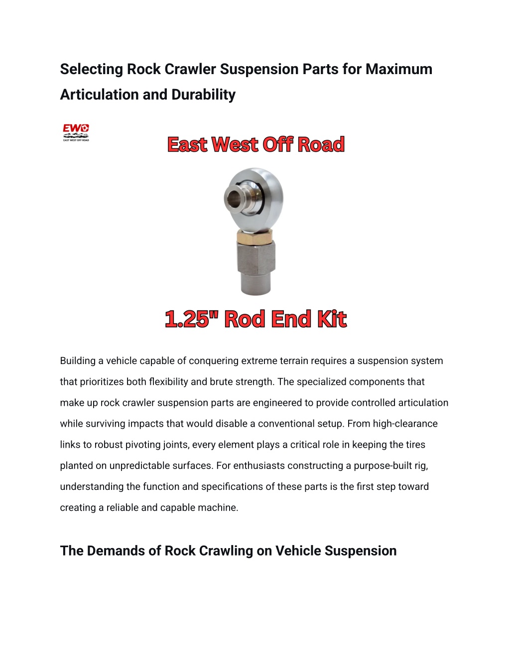 PPT - Guide to Rock Crawler Suspension Parts: Building for Articulation ...