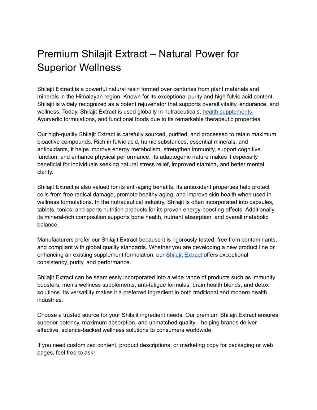 PPT - Premium Shilajit Extract – Natural Power for Superior Wellness ...