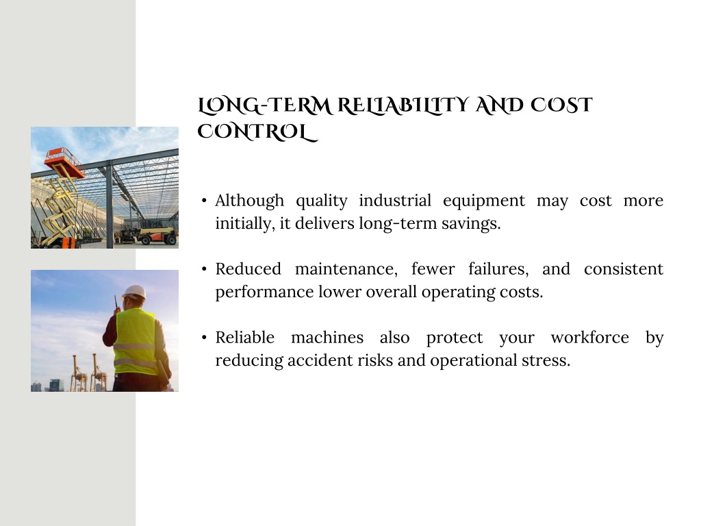 PPT - How Quality Industrial Equipment Drives Efficiency and ...