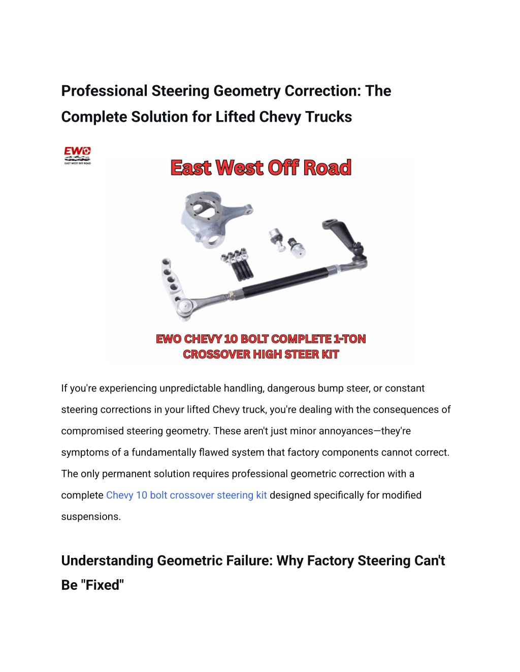 PPT - Professional Steering Geometry Correction | Complete Dana 44 ...