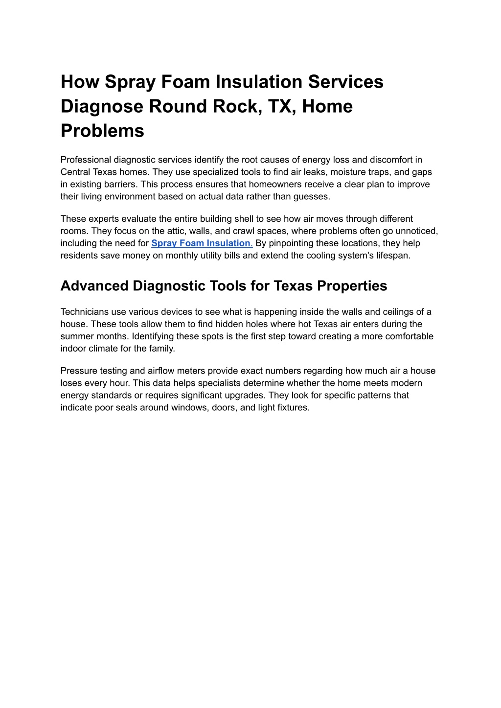 PPT - How Spray Foam Insulation Services Diagnose Round Rock, TX, Home ...