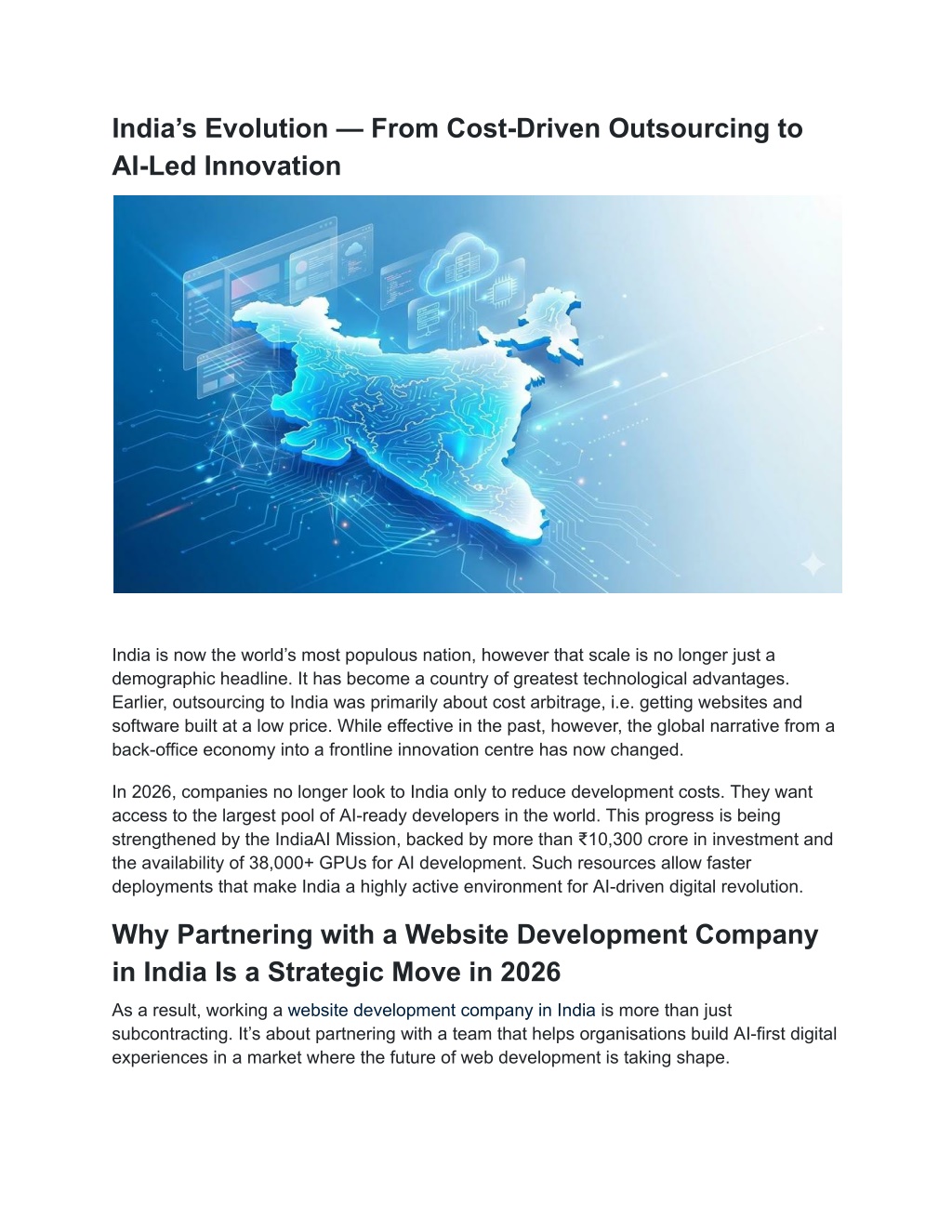 PPT - Why 2026 Is the Year to Partner With an AI-First Website Development Company in India ...