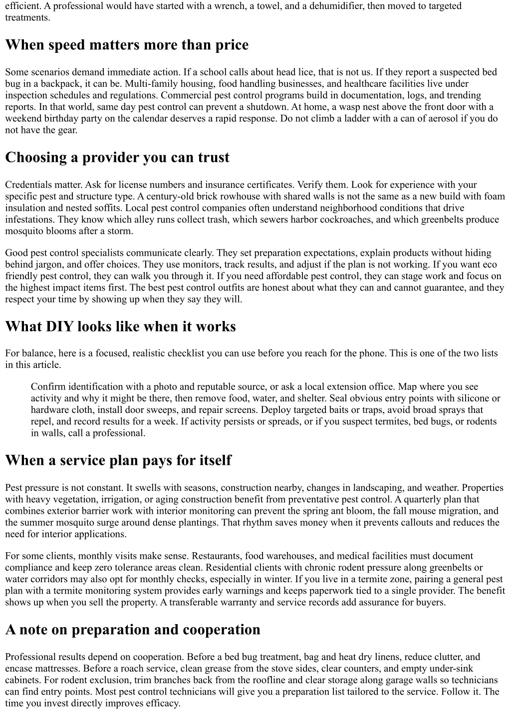 PPT - Professional Exterminator vs. DIY: When to Call Pest Control ...