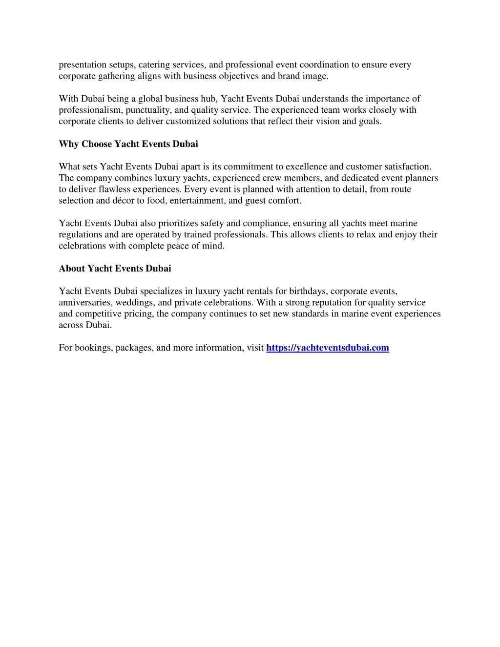 PPT - Celebrate Birthdays & Corporate Events with Yacht Events Dubai ...