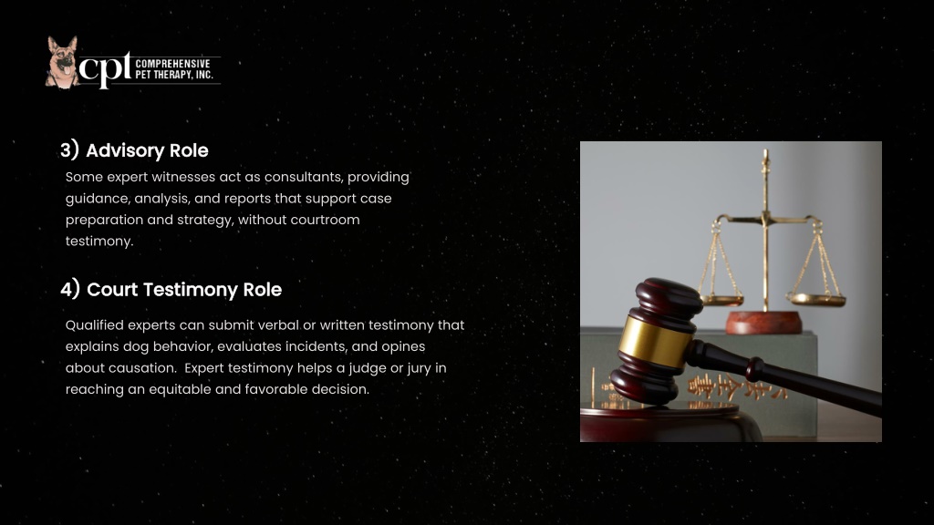 PPT - Understanding the Role of Expert Witnesses in Dog Behavior Cases ...