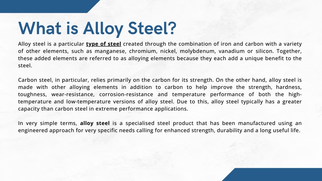 PPT - Alloy Steel: Types, Grades, Benefits & Industrial Applications ...