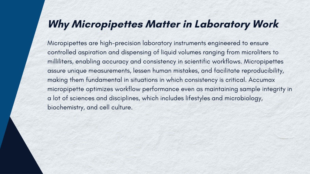 PPT - The Role of Micropipettes for Precise Application in the Lab ...