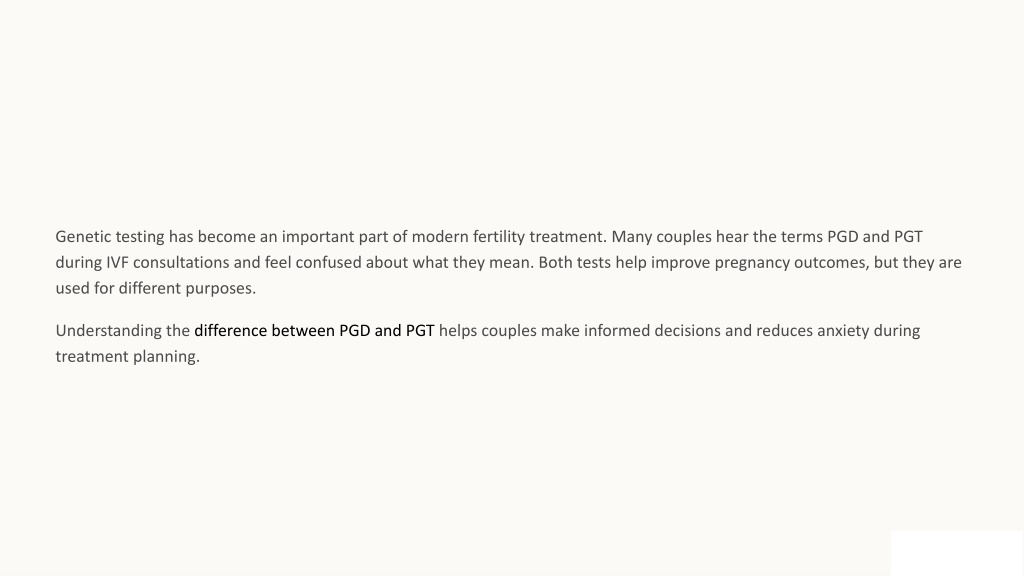 PPT - What Is the Difference Between PGD and PGT in IVF Treatment ...