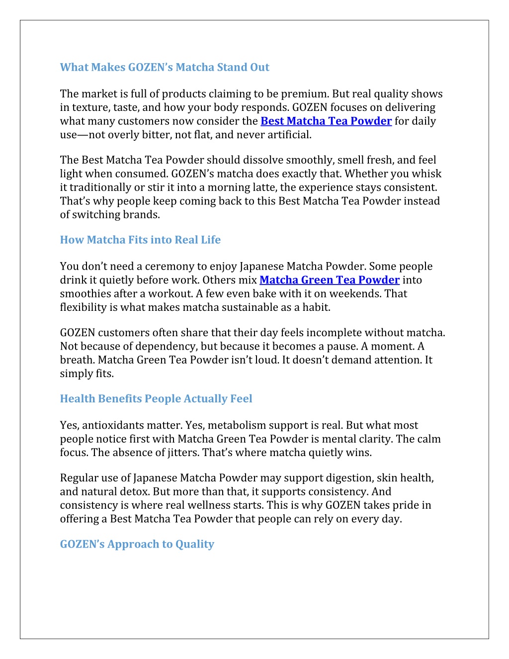 PPT - GOZEN Matcha A Simple Cup with a Deep Story PowerPoint ...