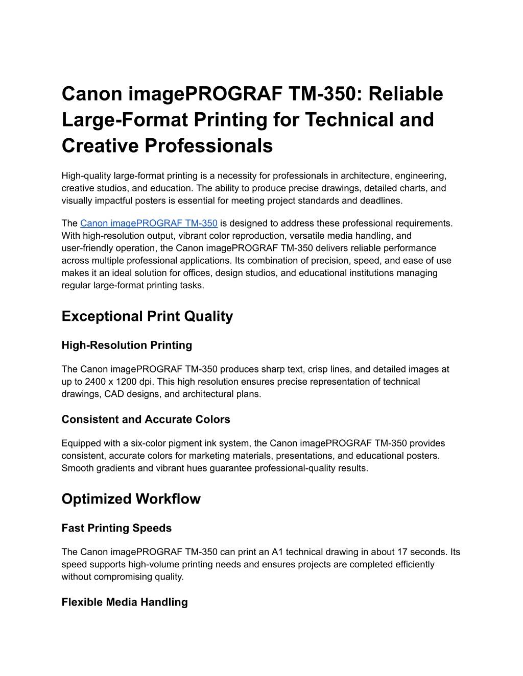 PPT - Canon imagePROGRAF TM-350 PowerPoint Presentation, free download ...