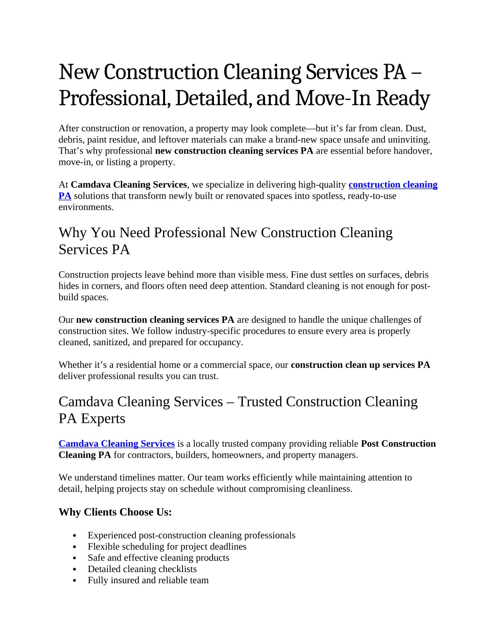 PPT - 2- New Construction Cleaning Services PA – Professional, Detailed, and Move-In Ready ...