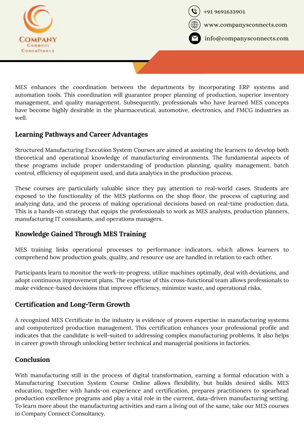 PPT - How do MES courses help you to gain knowledge about production ...