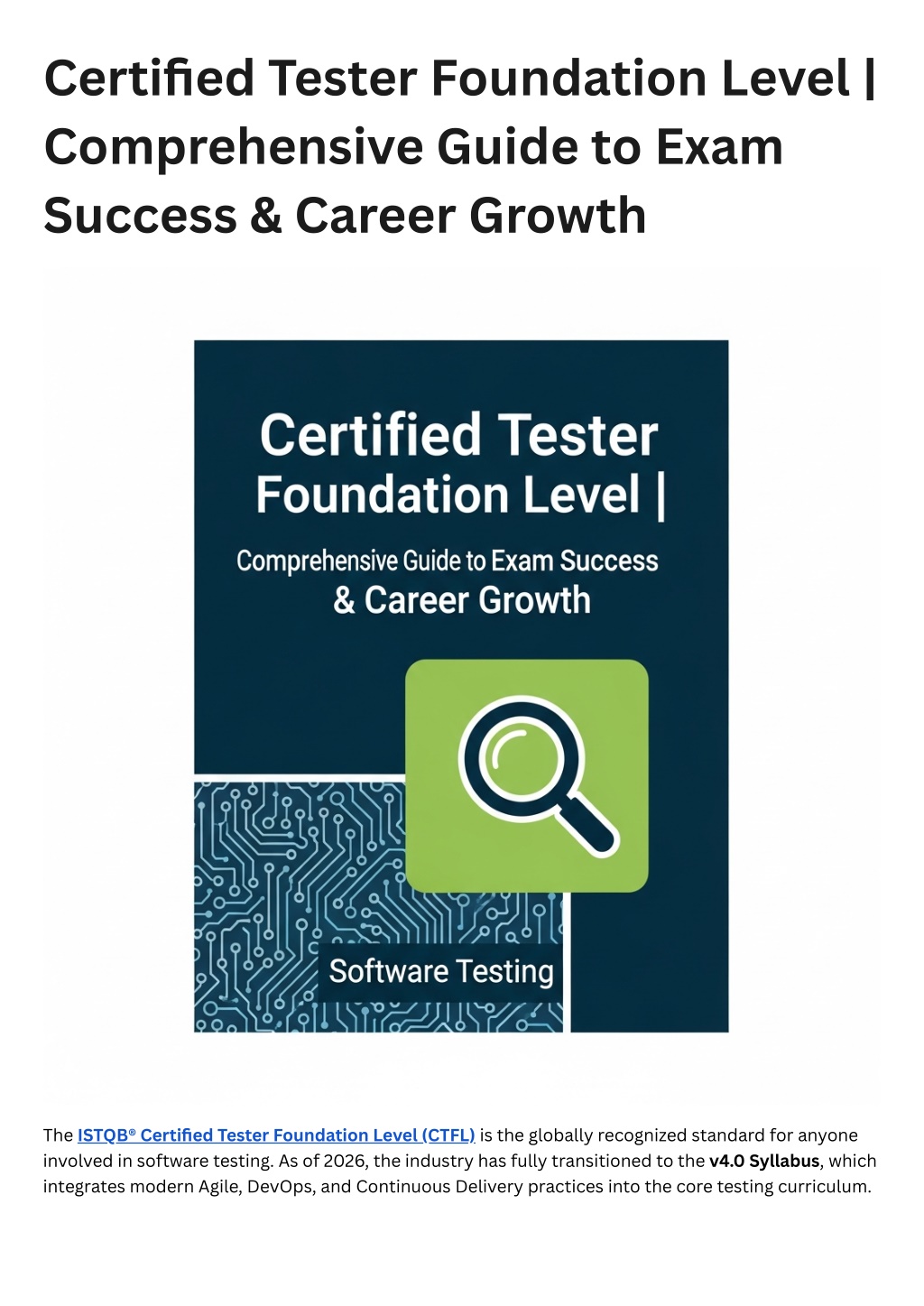 PPT - Certified Tester Foundation Level | Comprehensive Guide to Exam ...