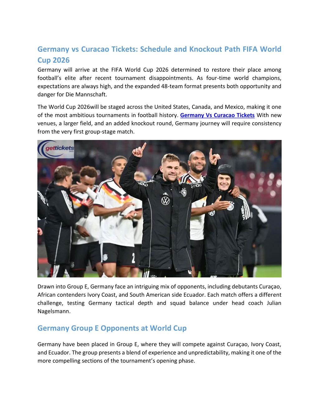 PPT - Germany vs Curacao Tickets Schedule and Knockout Path FIFA World ...