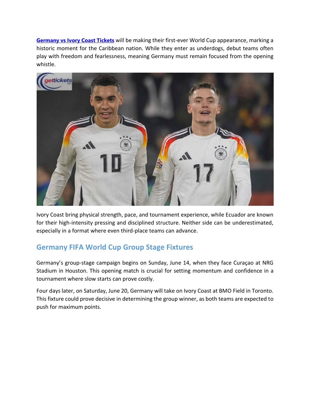 PPT - Germany vs Curacao Tickets Schedule and Knockout Path FIFA World ...