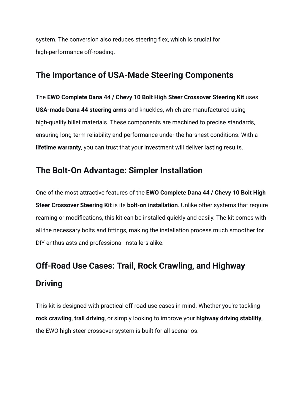 PPT - Chevy 10 Bolt Crossover Steering Kit - USA Made, Bolt-On High ...