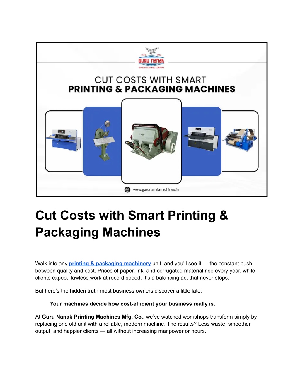 PPT - How the Right Printing and Packaging Machines Improve Cost ...