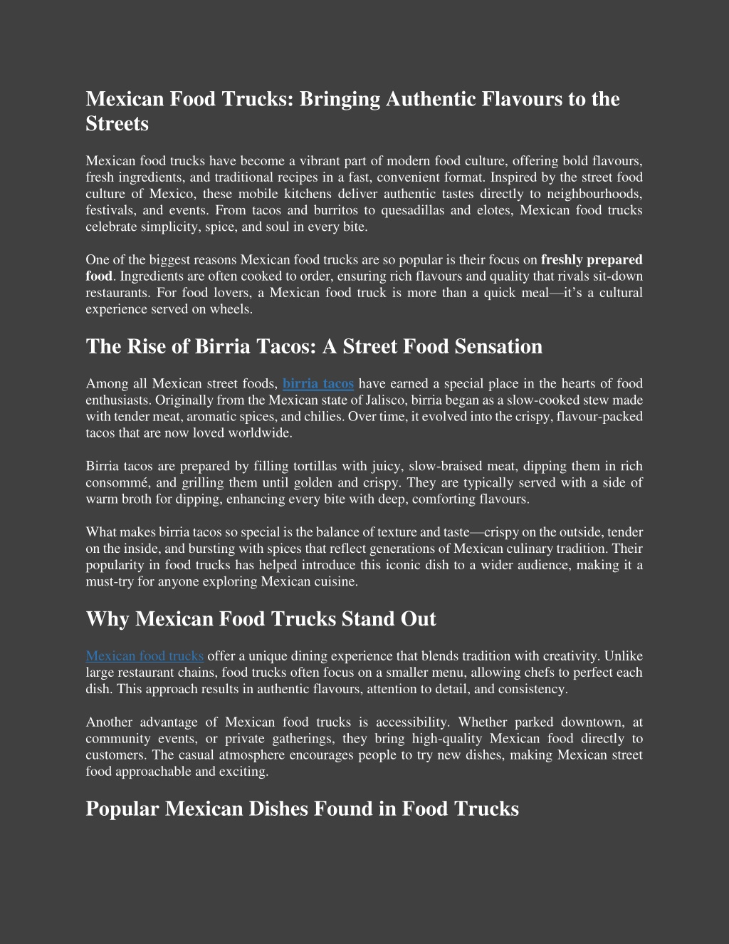 PPT - Mexican Food Trucks in calgary PowerPoint Presentation, free ...