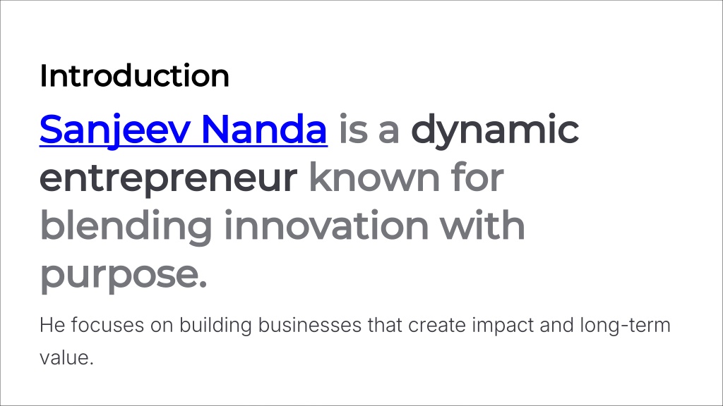 PPT - Sanjeev Nanda Visionary Entrepreneur Driving Global Ventures ...