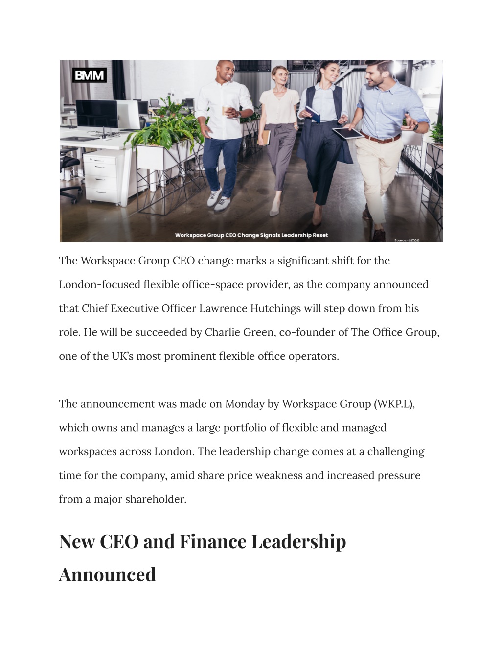PPT - Workspace Group CEO Change Signals Leadership Reset PowerPoint ...