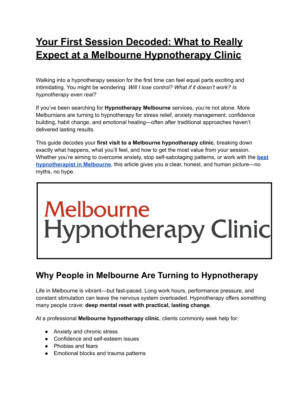 PPT - Your First Session Decoded: What to Expect at a Melbourne ...