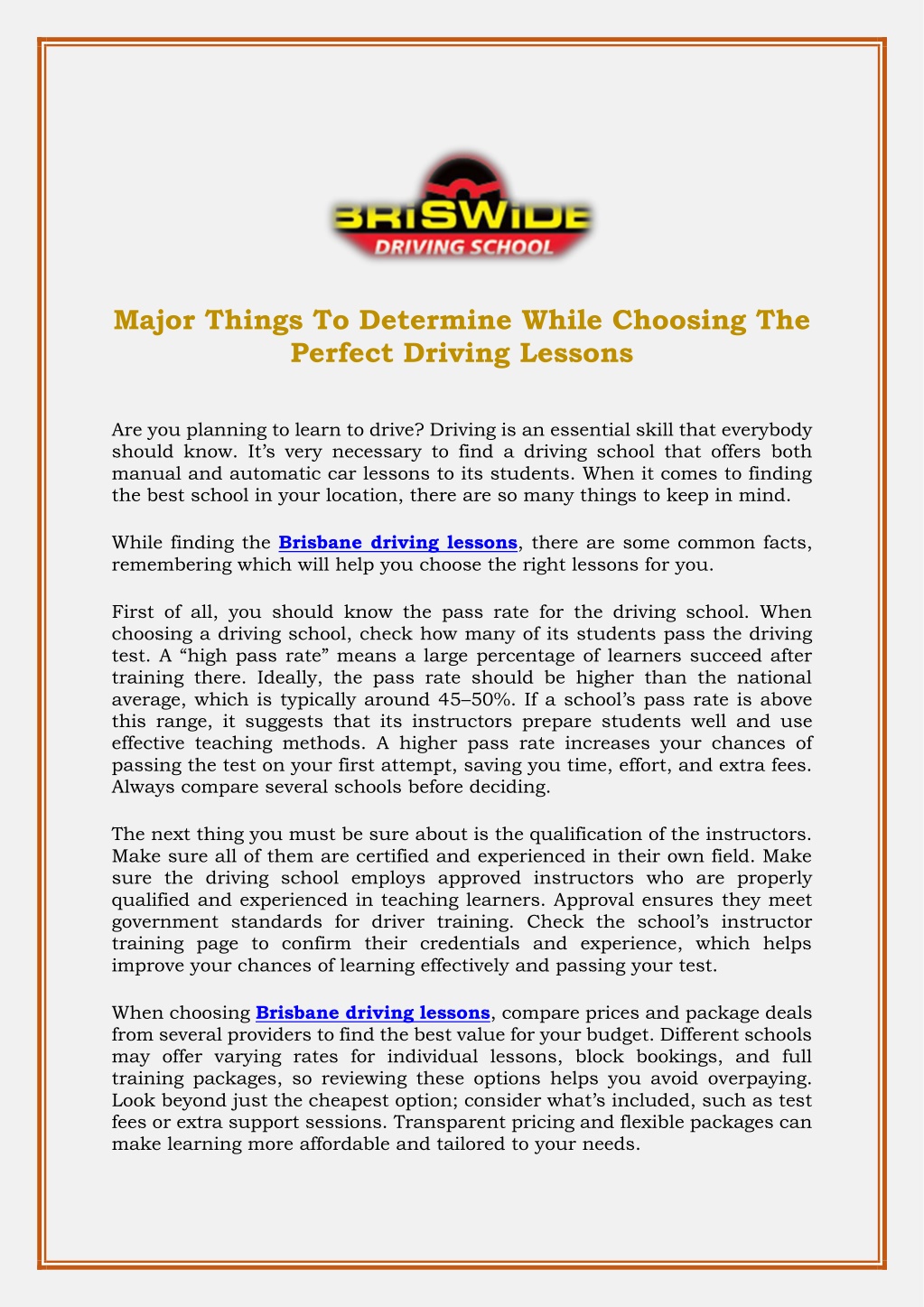PPT - Major Things To Determine While Choosing The Perfect Driving ...