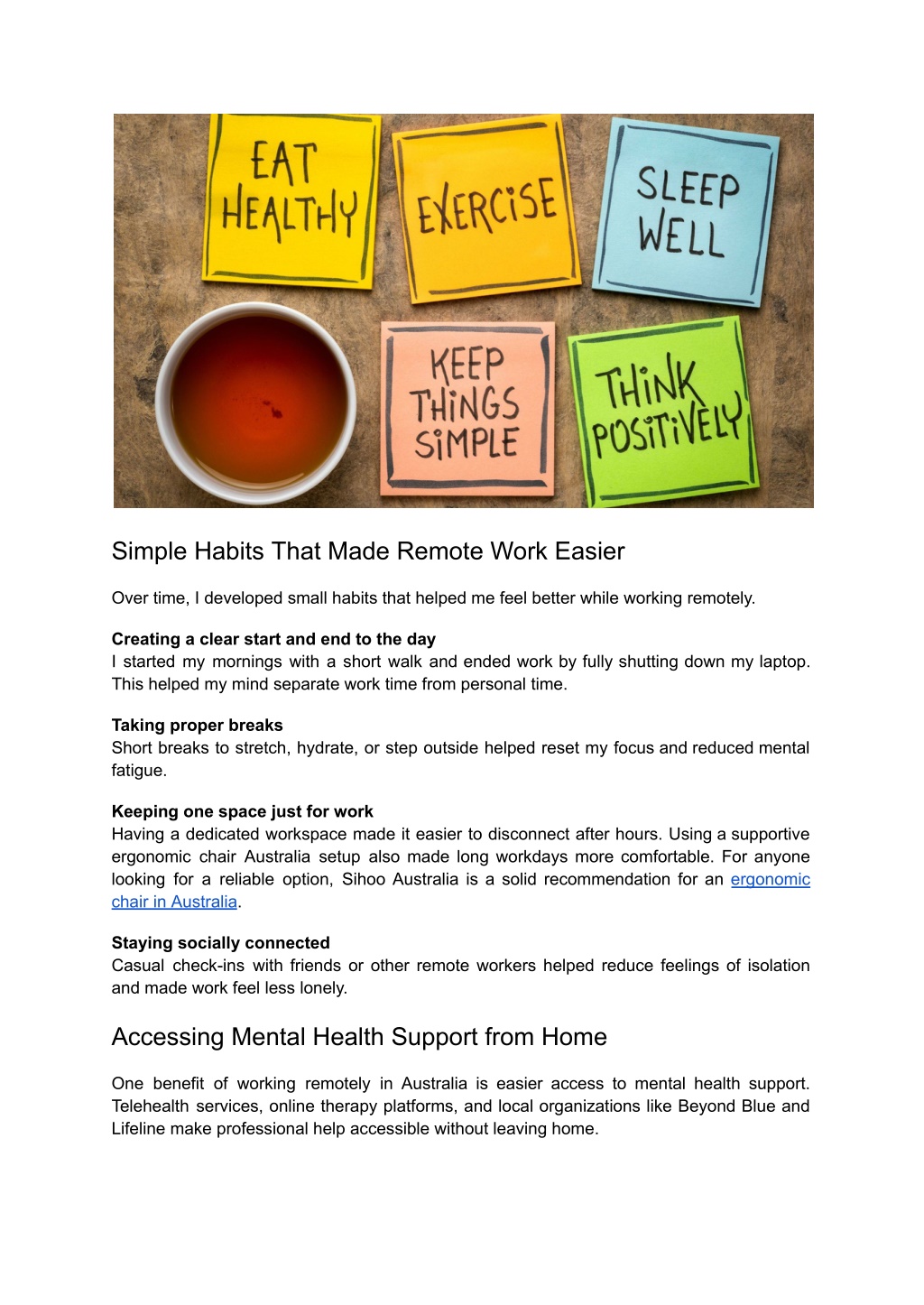 PPT - Small Habits That Help Protect Your Mental Wellbeing to Remote ...