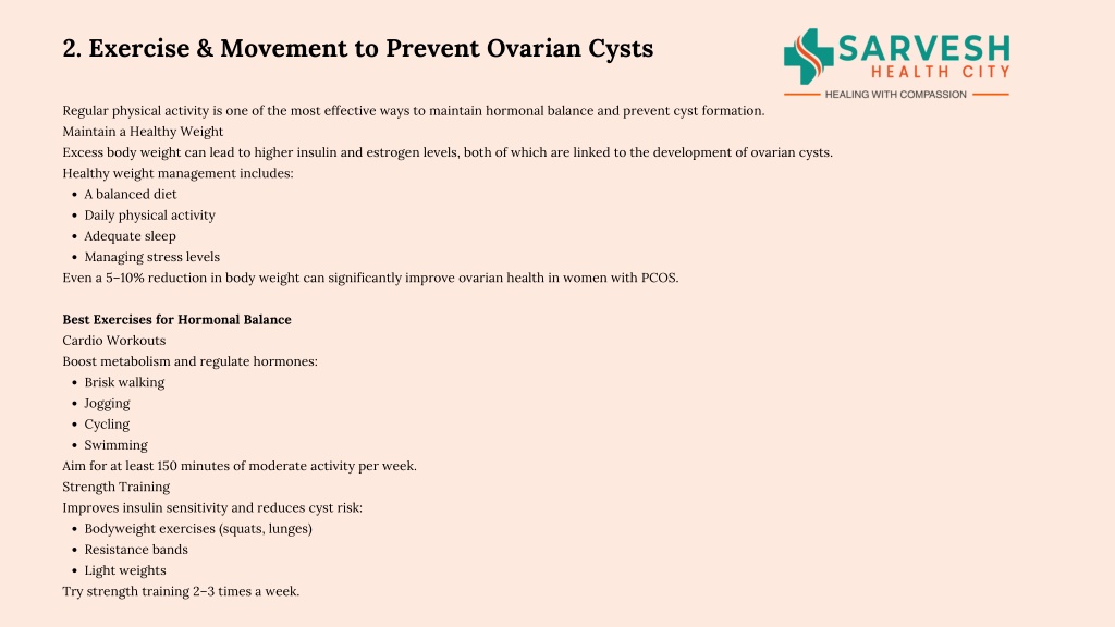 PPT - How to Prevent Ovarian Cysts Diet, Exercise & Health Habits ...