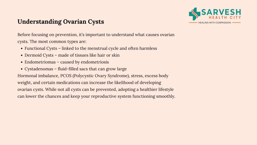 PPT - How to Prevent Ovarian Cysts Diet, Exercise & Health Habits ...